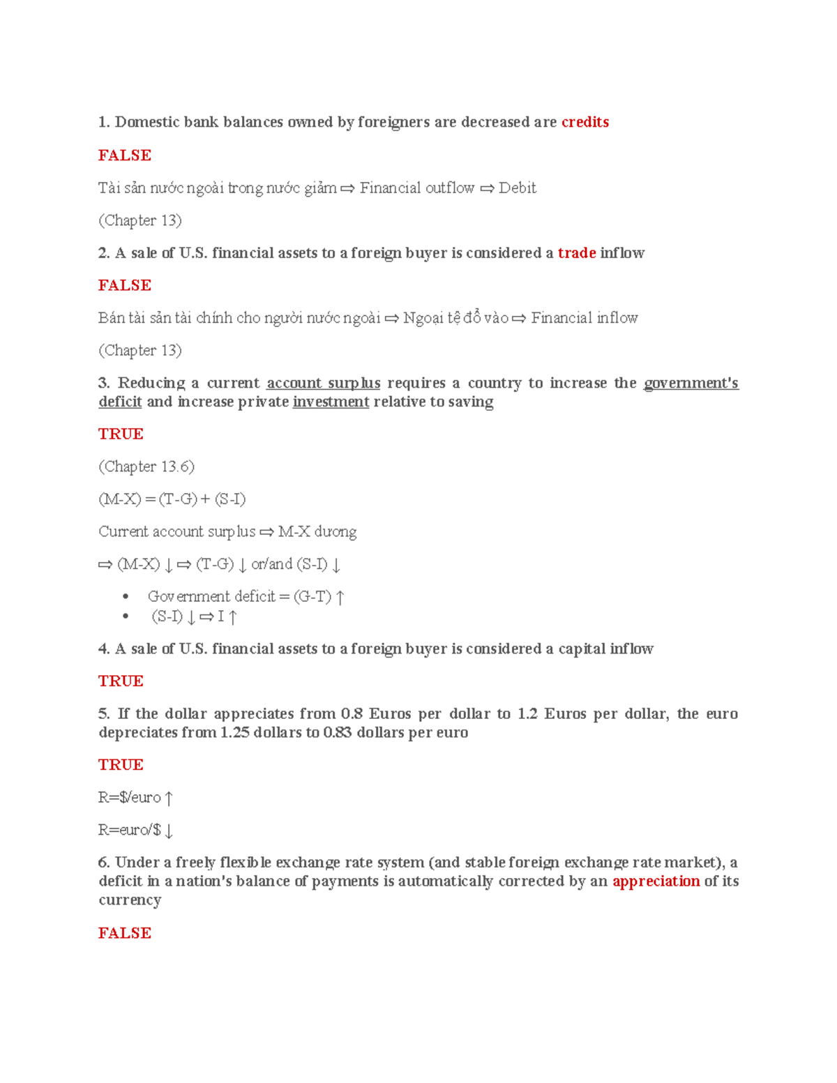 Ktqt2 - Chapter 13 & 15 Financial Balances and Exchange Rates Analysis ...