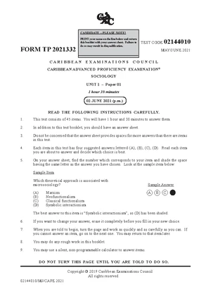 HSB SBA-1 - This is a sample - OBERLIN HIGH SCHOOL Human and Social ...