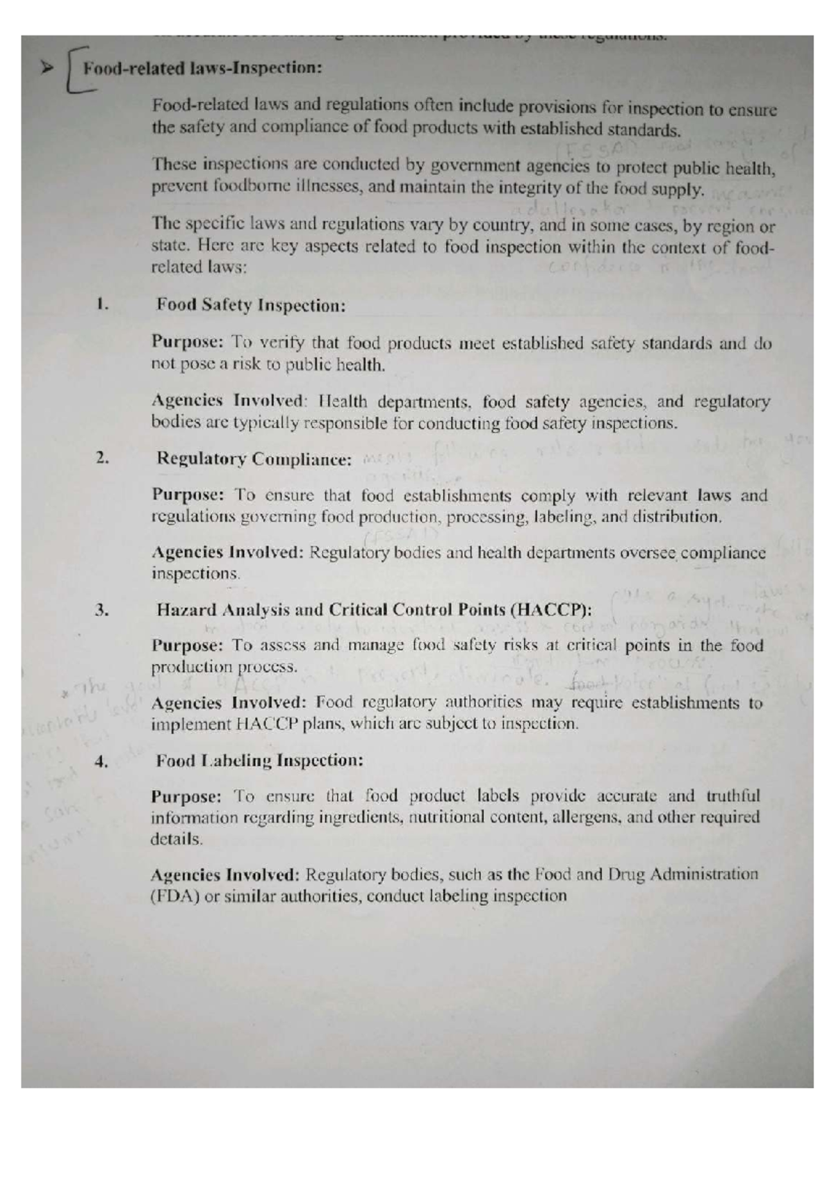 JESSAY: Food Safety Inspections and Regulatory Compliance Overview ...