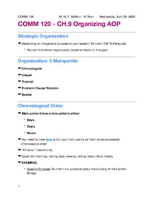 COMM 120 - CH.10 Beginning & Ending your Speech - COMM 120 - CH ...