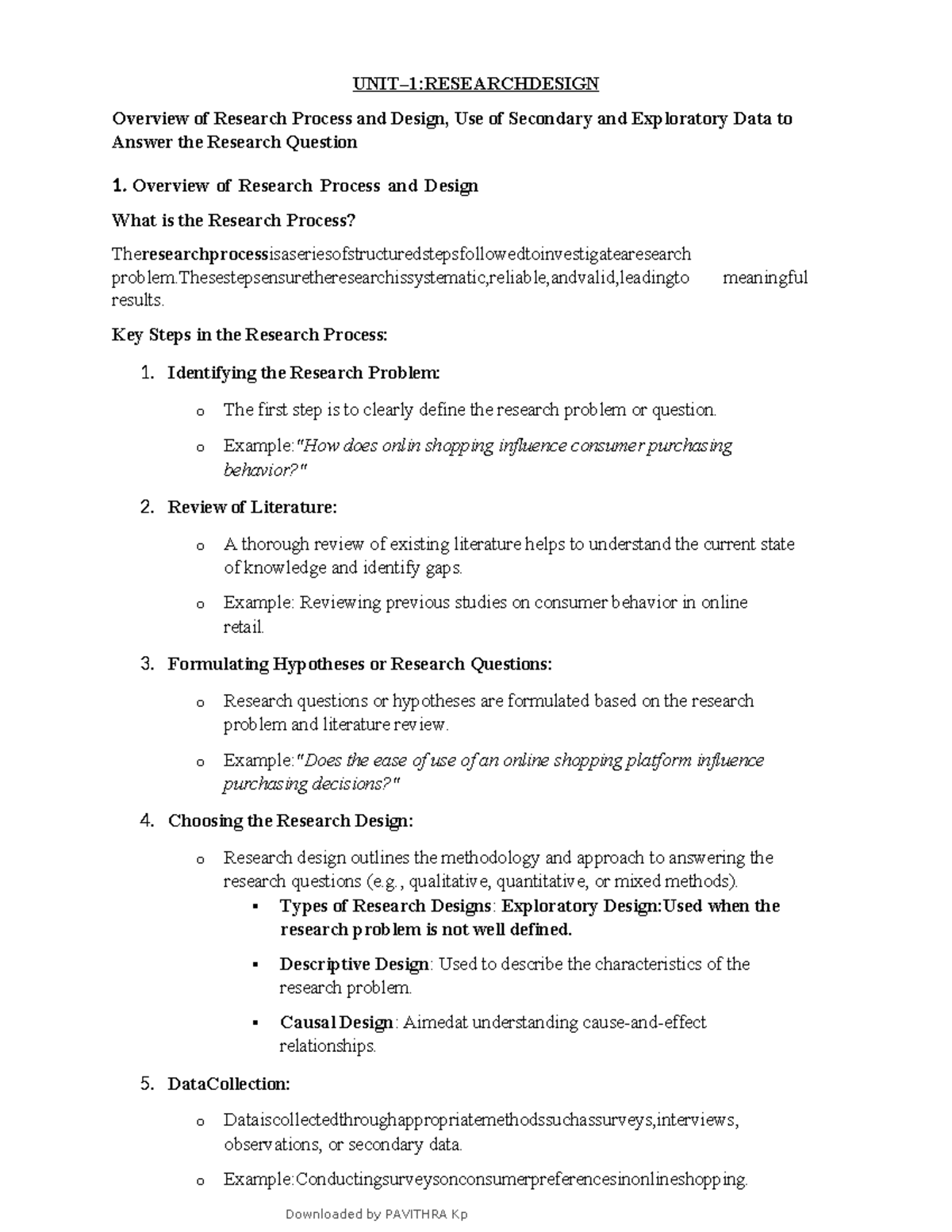 Rm-ipr-notes - IPR UNIT WISE NOTES - UNIT–1:RESEARCHDESIGN Overview of ...