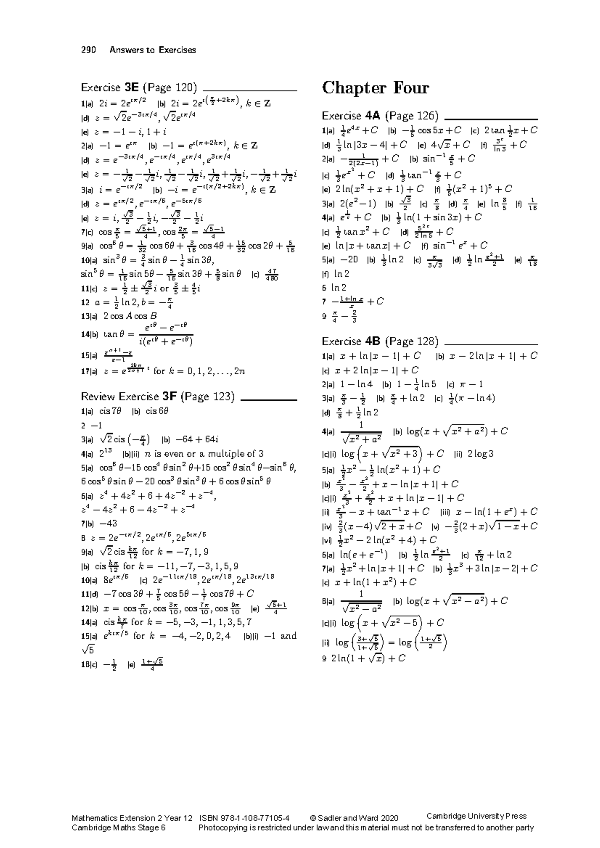 Mathematics Extension 2 Year 12: Chapter 4 & 5 Study Notes (4U) - Studocu