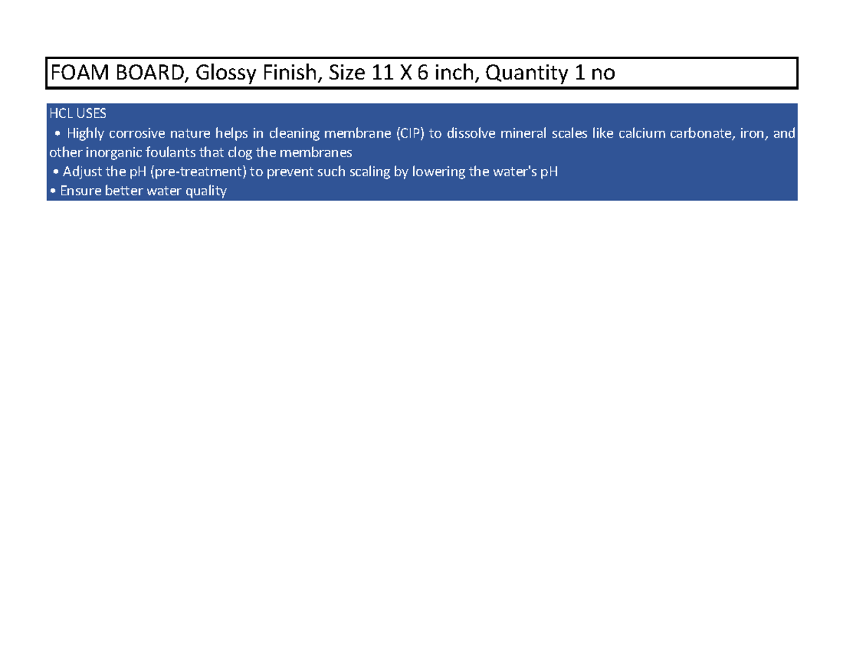 HCL Uses - Hydrochloric Acid is a powerful, highly corrosive mineral ...