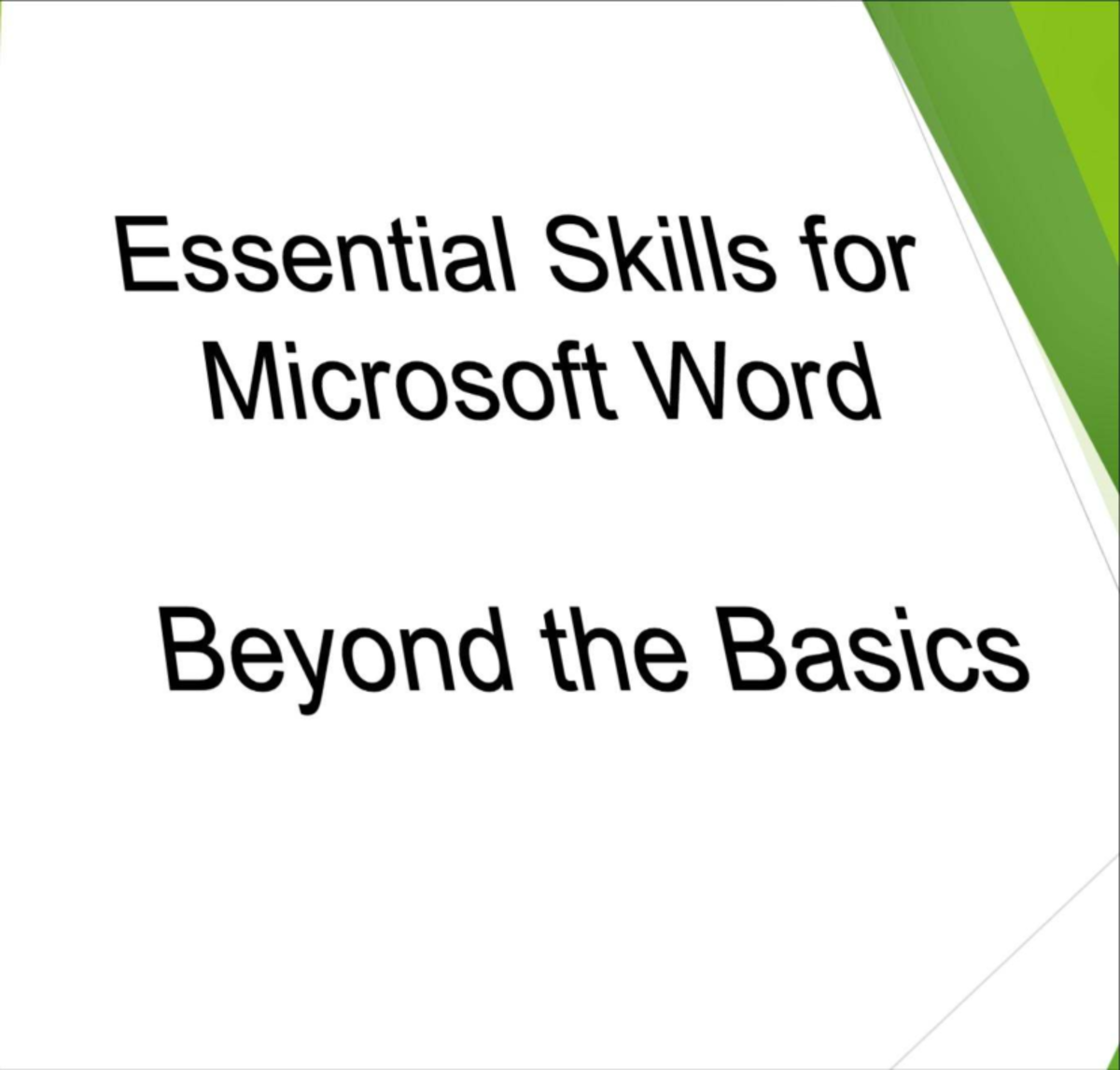 TFCDUC Lecture: Essential Skills for Microsoft Word - Studocu