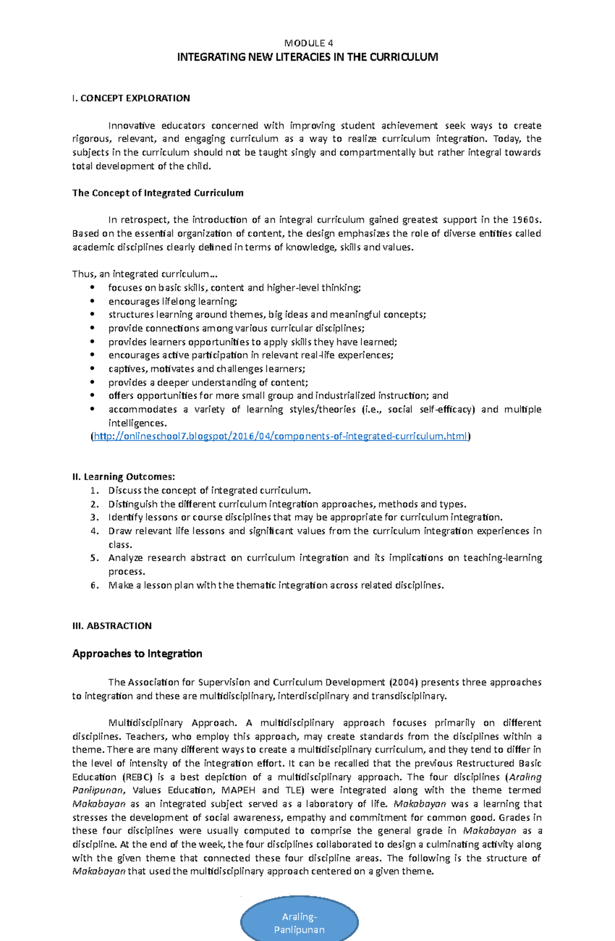 Module 4: Integrating New Literacies in the Curriculum Overview - Studocu