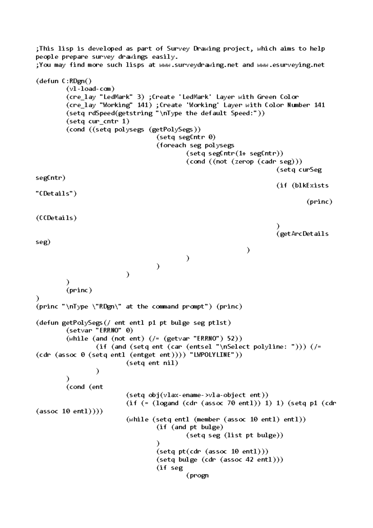 LISP Routines for Survey Drawing Project (Survey Drawing) - Studocu