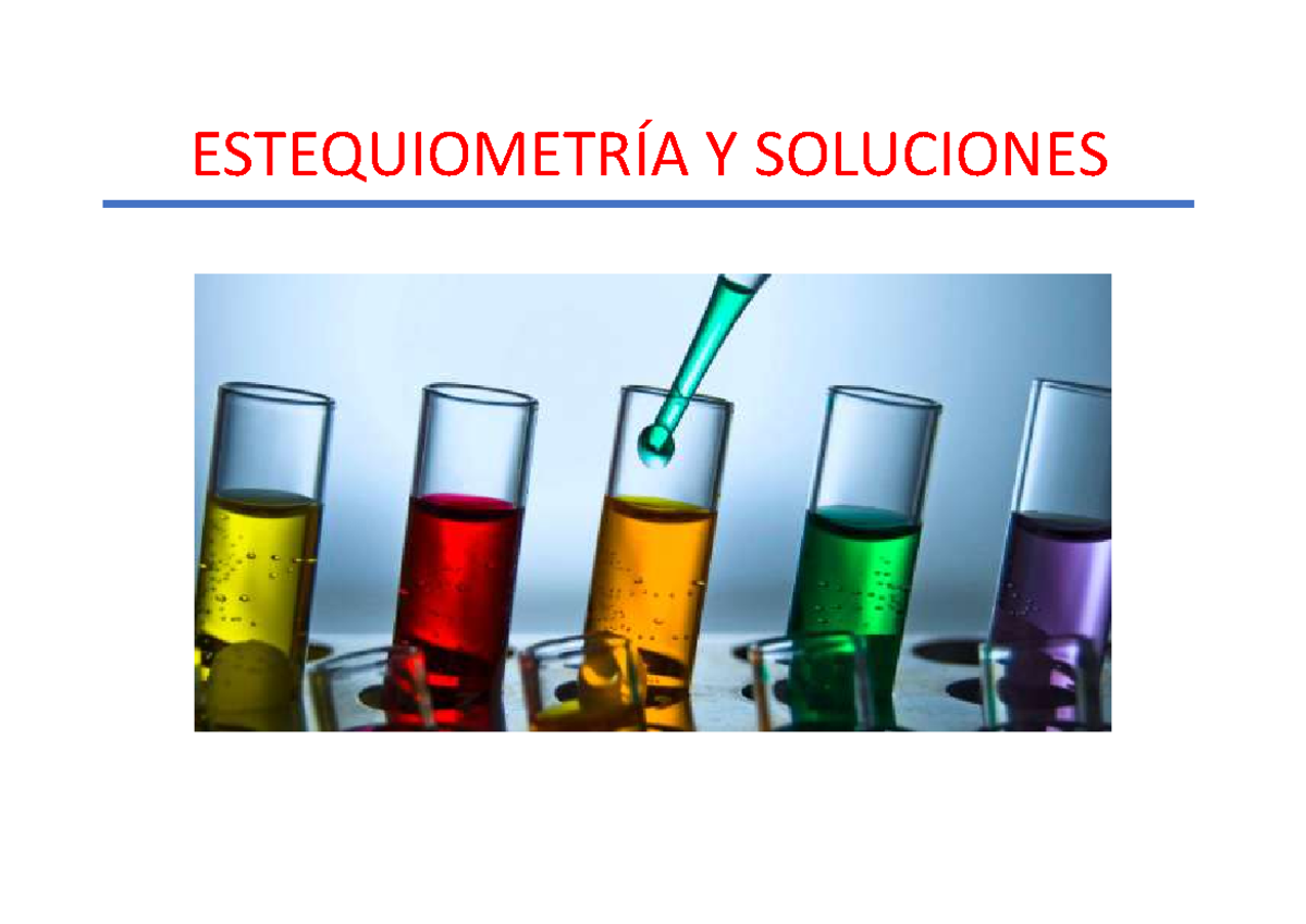 ESTEQUIOMETRÍA Y SOLUCIONES: Parte A - Conceptos Clave y Ejemplos - Studocu