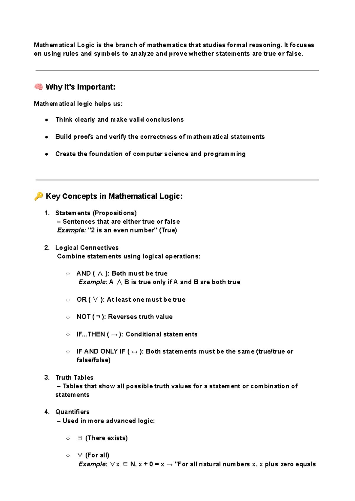 Mathematical Logic: Key Concepts and Importance in Accountancy - Studocu