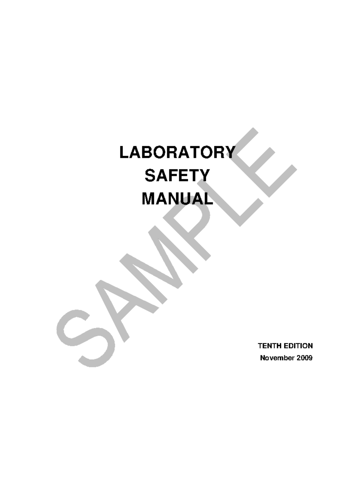 Sample lab safety manual - LABORATORY SAFETY MANUAL TENTH EDITION ...