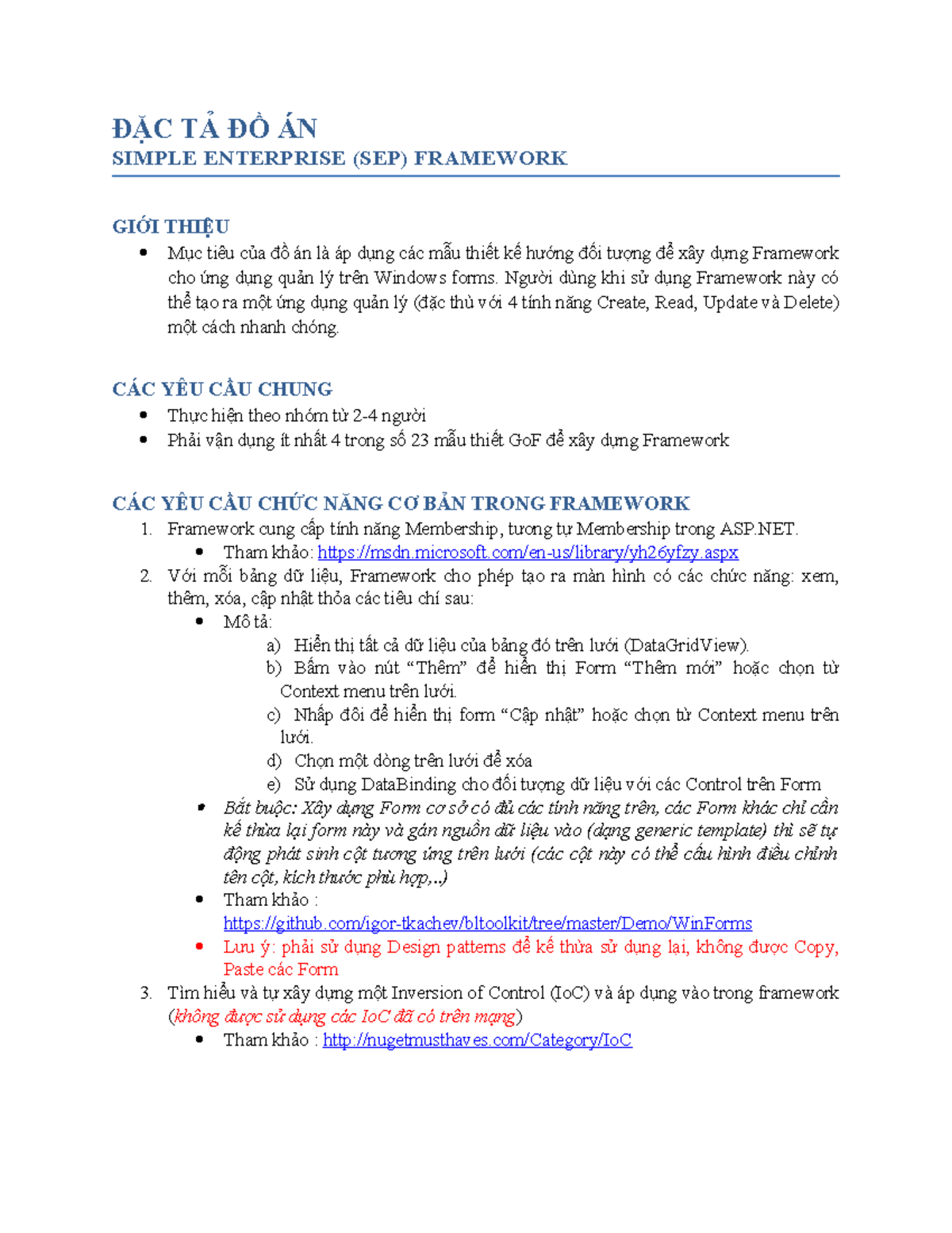 Đồ Án DP: Simple Enterprise Framework - Thiết Kế và Ứng Dụng - Studocu