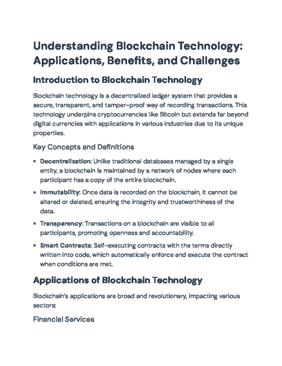 Understanding Blockchain Tech: Applications, Benefits & Challenges ...