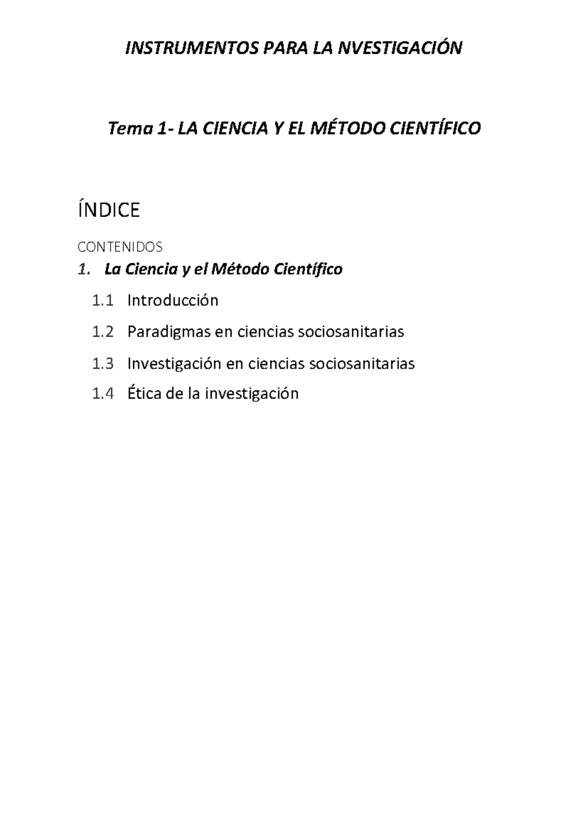 T1- Imprimir-LA Ciencia Y EL Método Científico - INSTRUMENTOS PARA LA ...