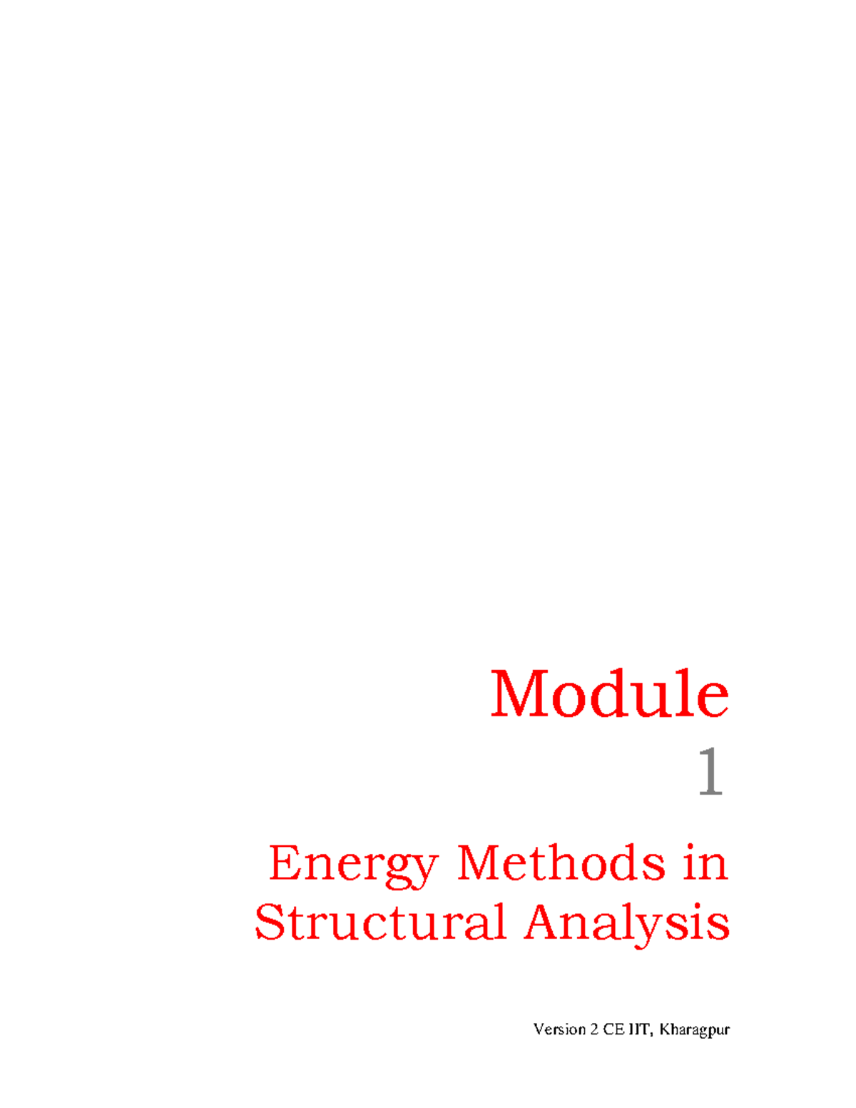 M1L1: Energy Methods in Structural Analysis - General Introduction ...