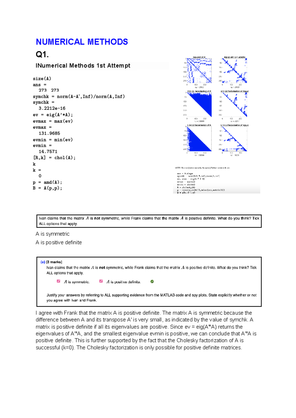 MATH2089 Final Exam Past Paper Solutions and Numerical Methods Analysis ...
