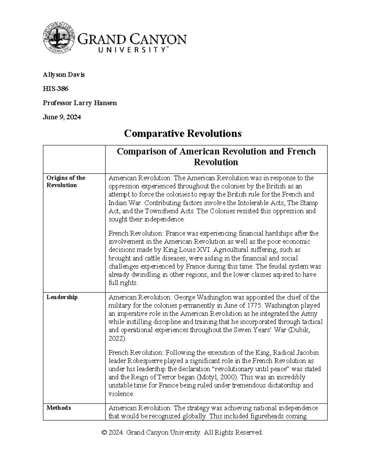 Comparative Analysis of Non-Political Revolutions: Cultural & Russian ...