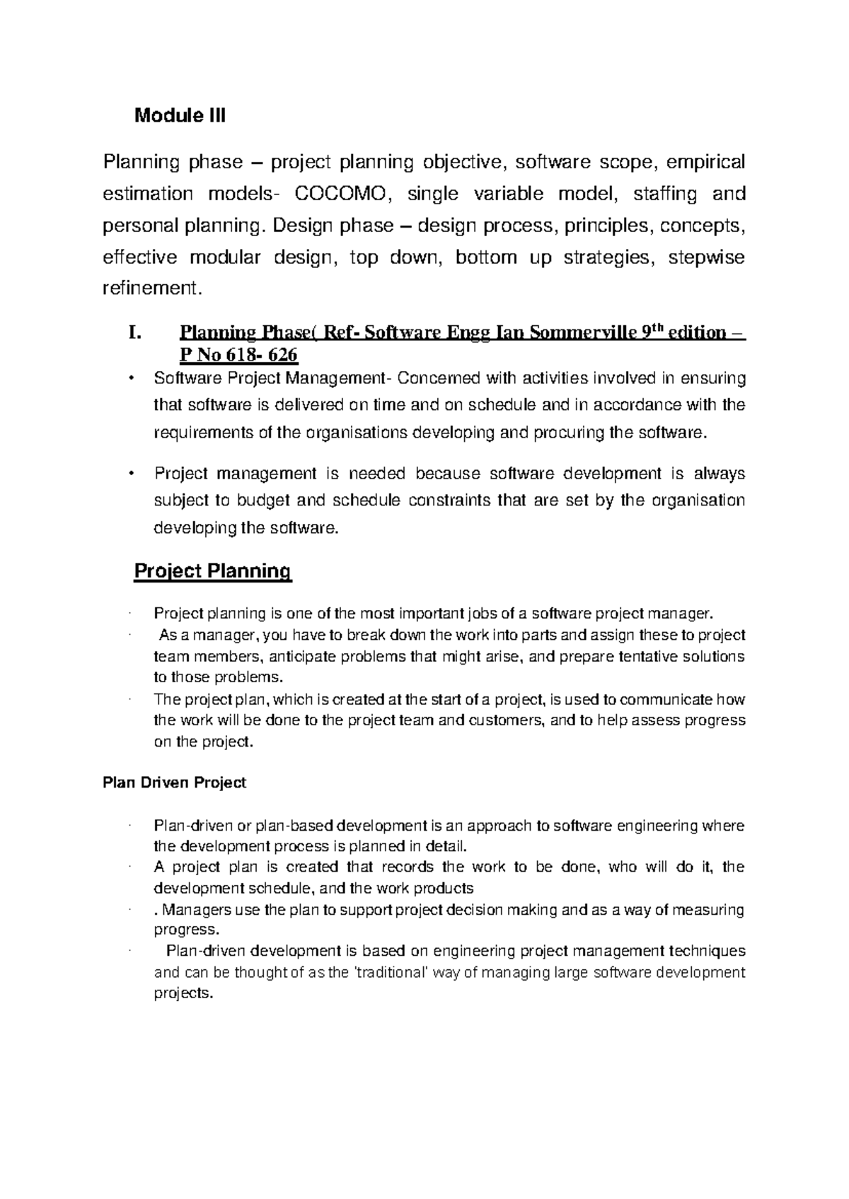 Software Engineering & Project Management: Module 3 Insights - Studocu