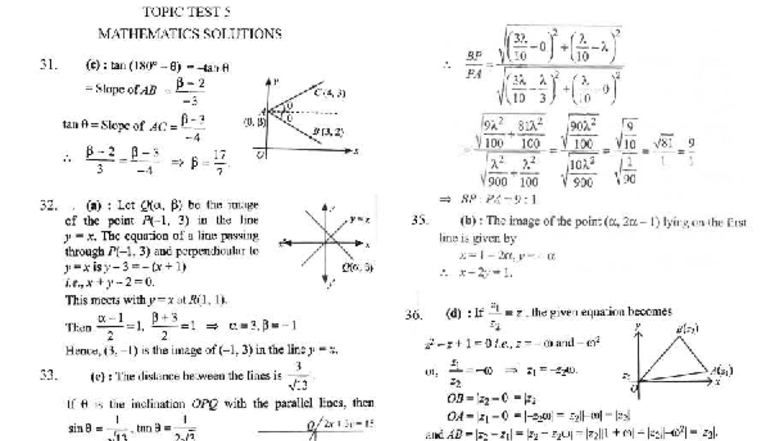 TOPIC TEST 5 MATHEMATICS SOLUTIONS BP 31 - Studocu