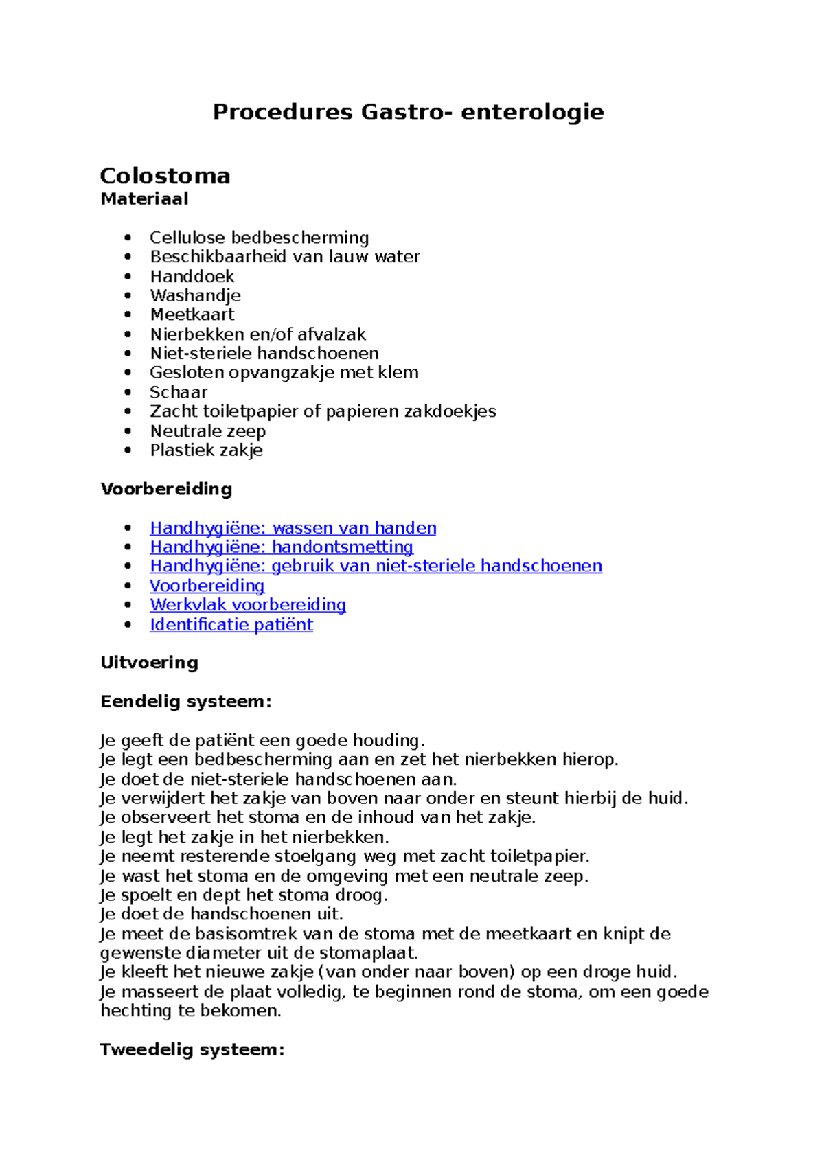 Procedures Gastro - Skills - Procedures Gastro- enterologie Colostoma ...