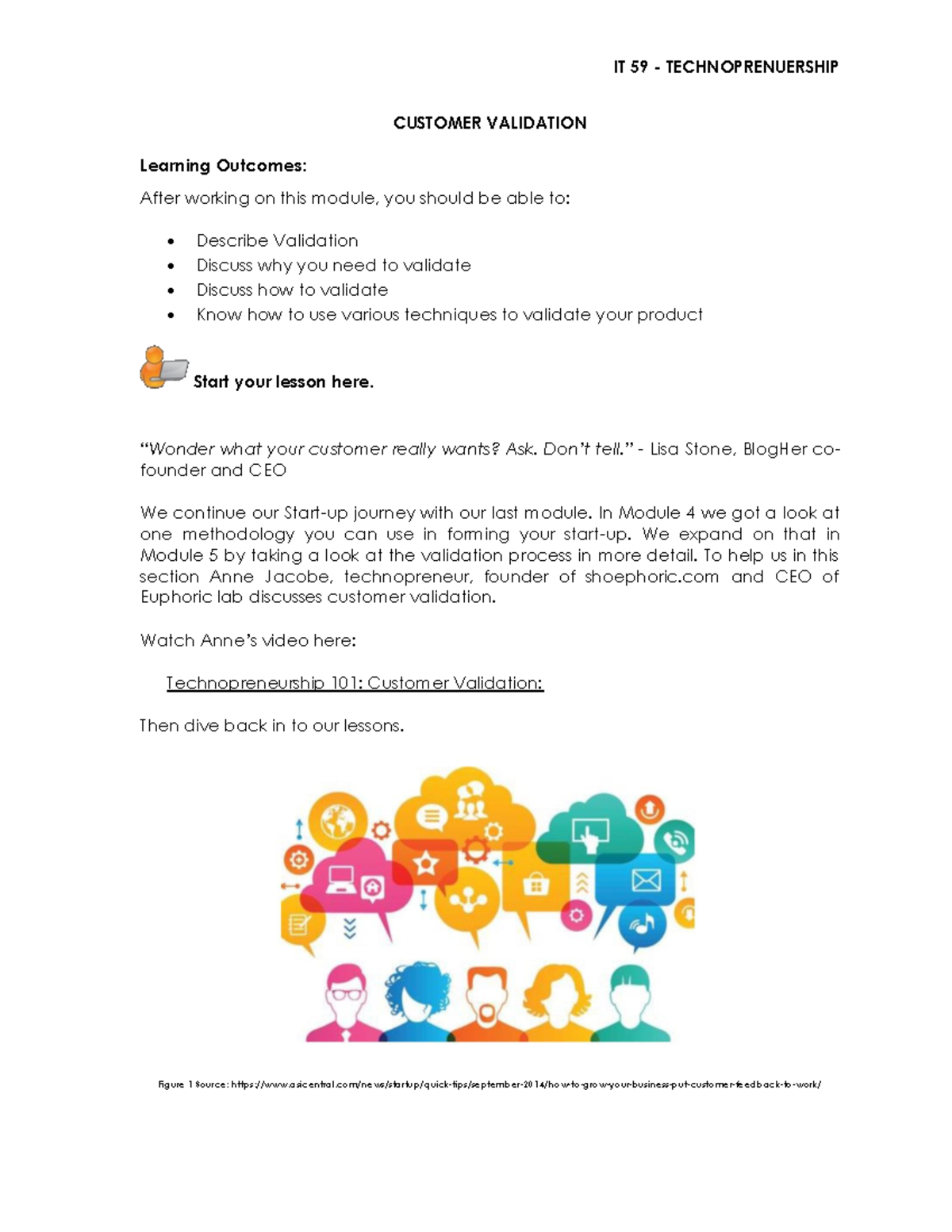 6-Customer-Validation - CUSTOMER VALIDATION Learning Outcomes: After ...