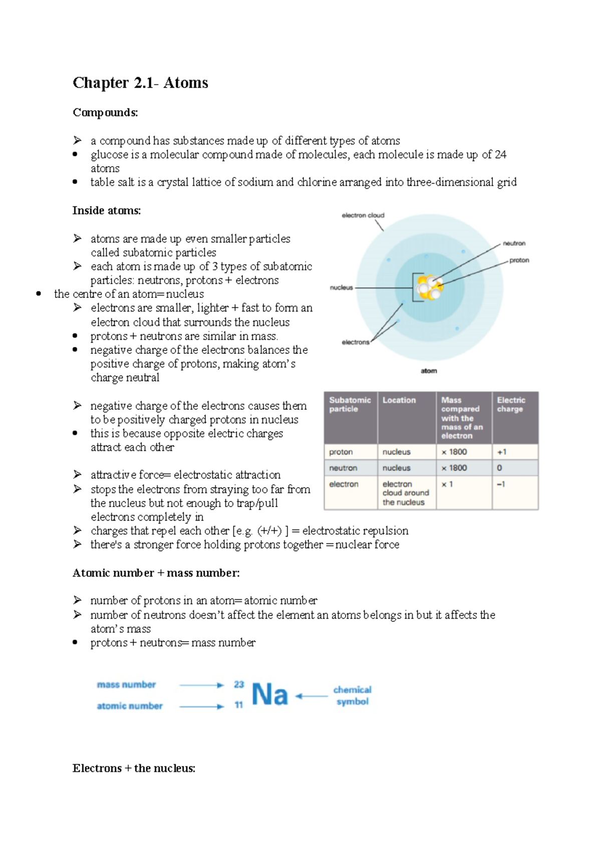 Chemistry Notes - CH 2.1: Atoms, Compounds, and Nuclear Decay - Studocu