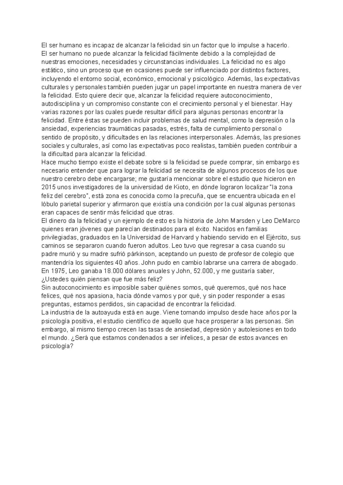 Este documento es una prueba - El ser humano es incapaz de alcanzar la ...