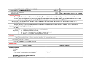 Table OF Specification - TABLE OF SPECIFICATION (TOS) TOPICS NO. OF ...