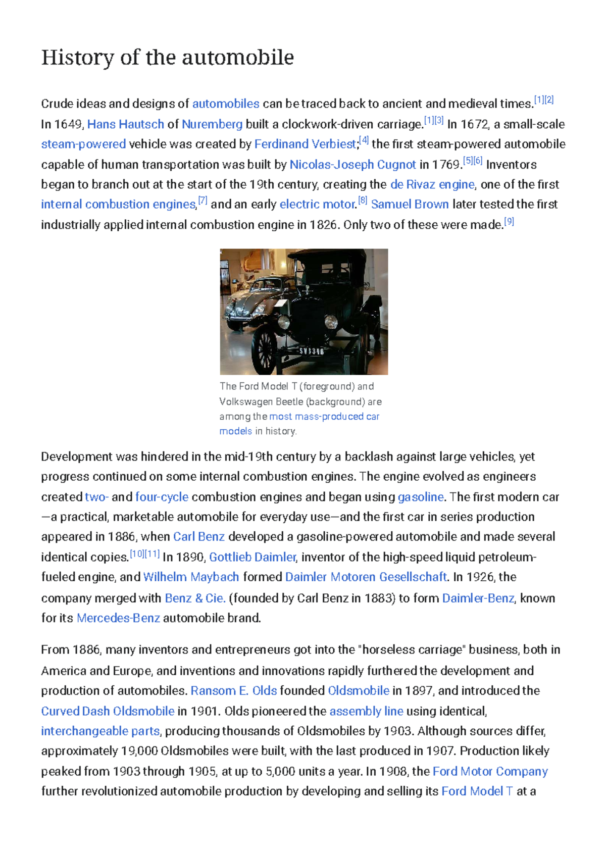 History of the automobile - Wikipedia - History of the automobile Crude ...