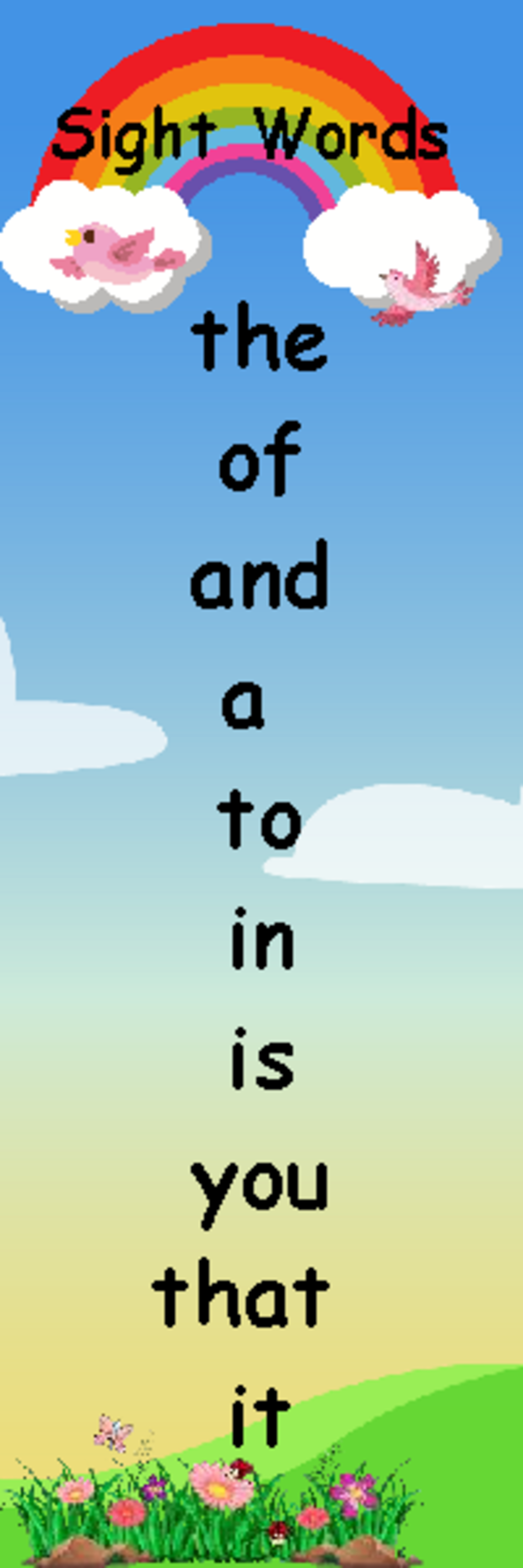 Sight Words Flashcards for Early Literacy Development - Studocu