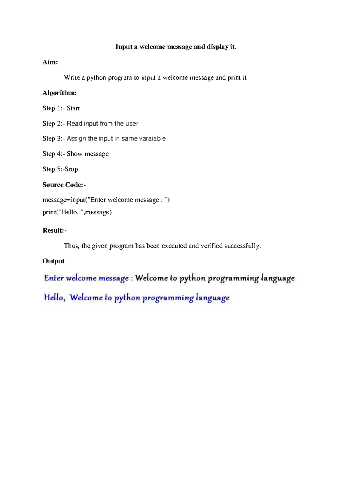 Class 11 CS Practical: Python Programs & Algorithms (File 062846) - Studocu