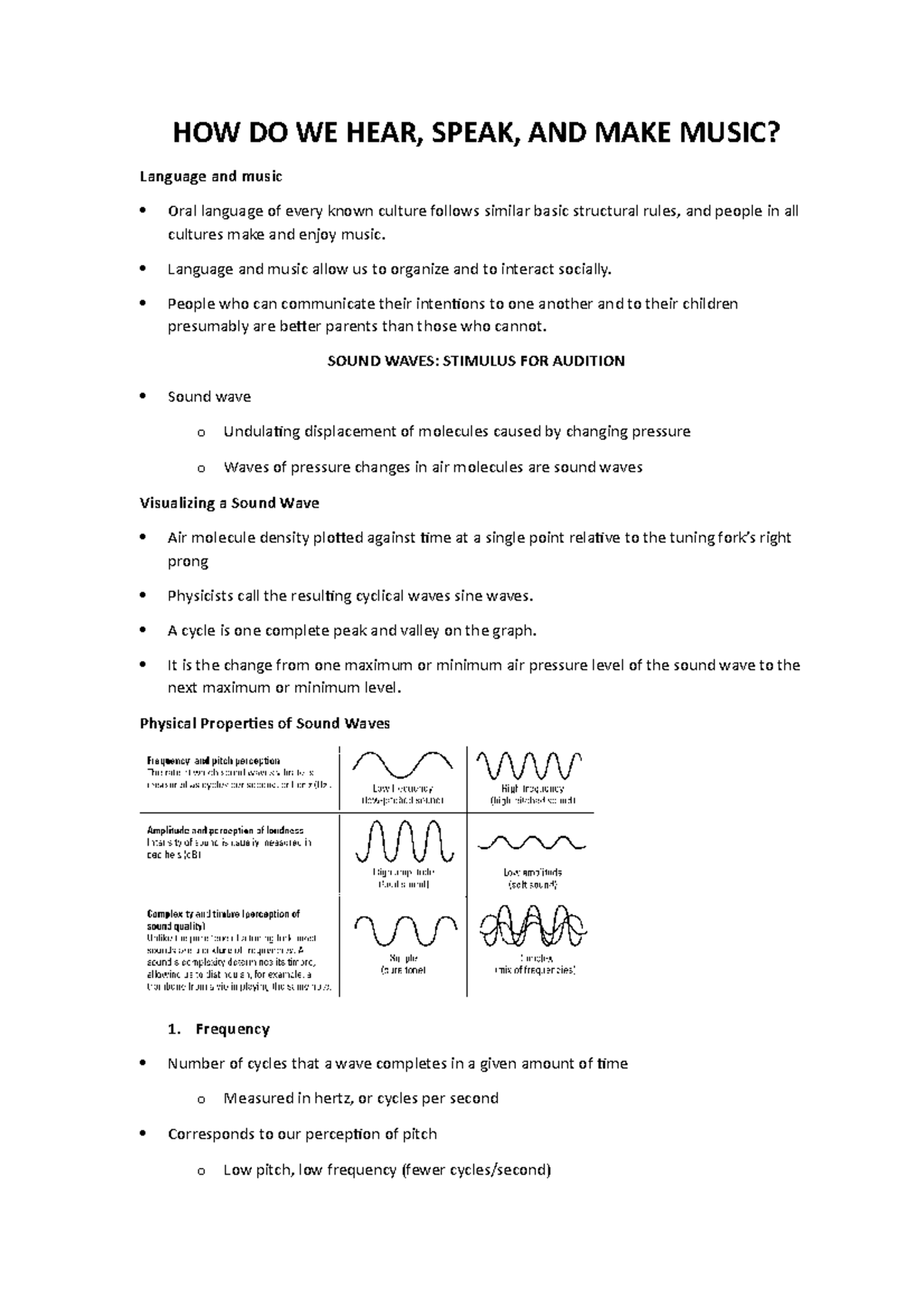 Lecture Slides Chapter 10 - HOW DO WE HEAR, SPEAK, AND MAKE MUSIC ...