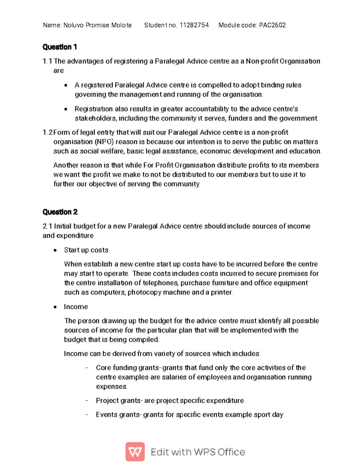 11282754 PAC2602 - Paralegal Advice Centre Study Notes - Studocu