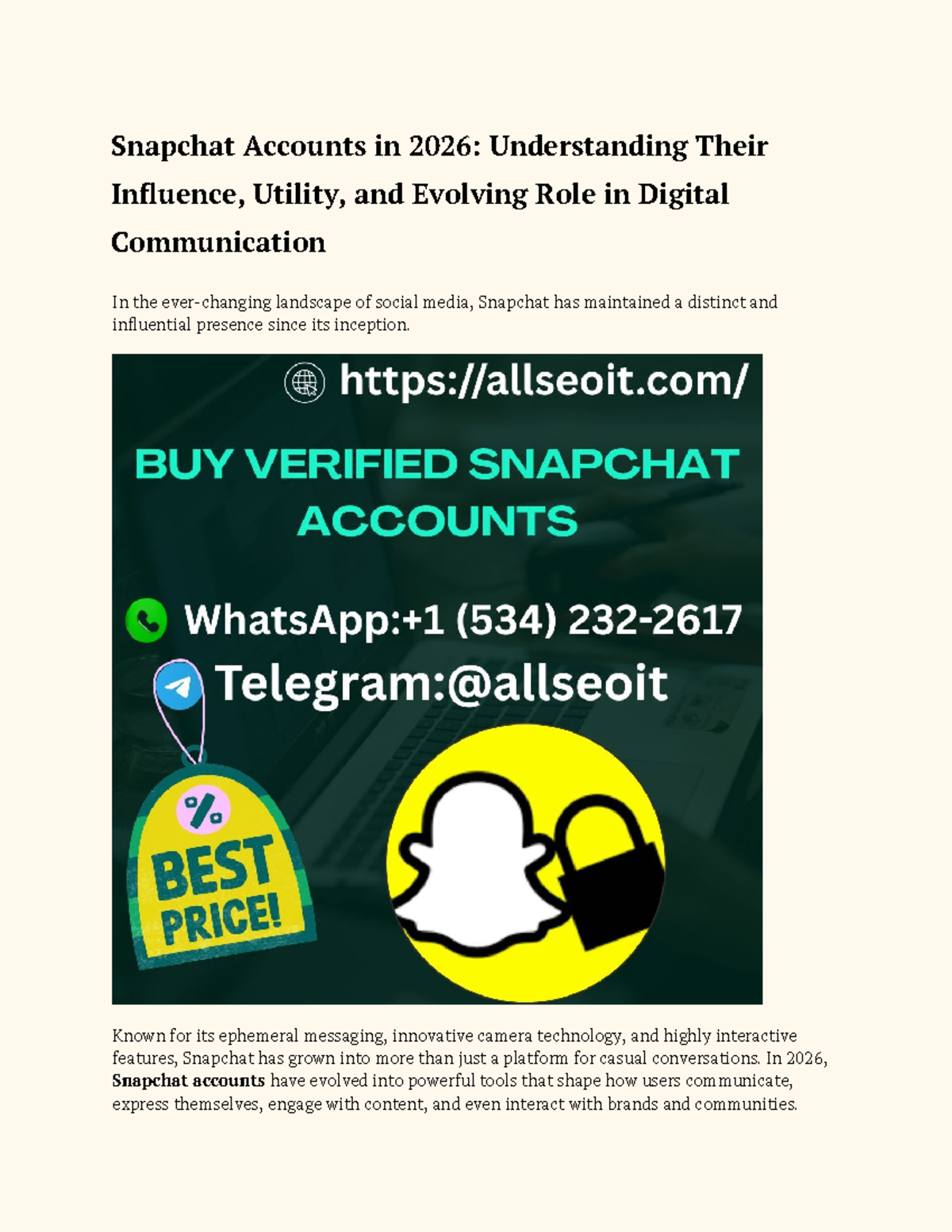 Snapchat Accounts in 2026: Influence, Utility, and Digital ...