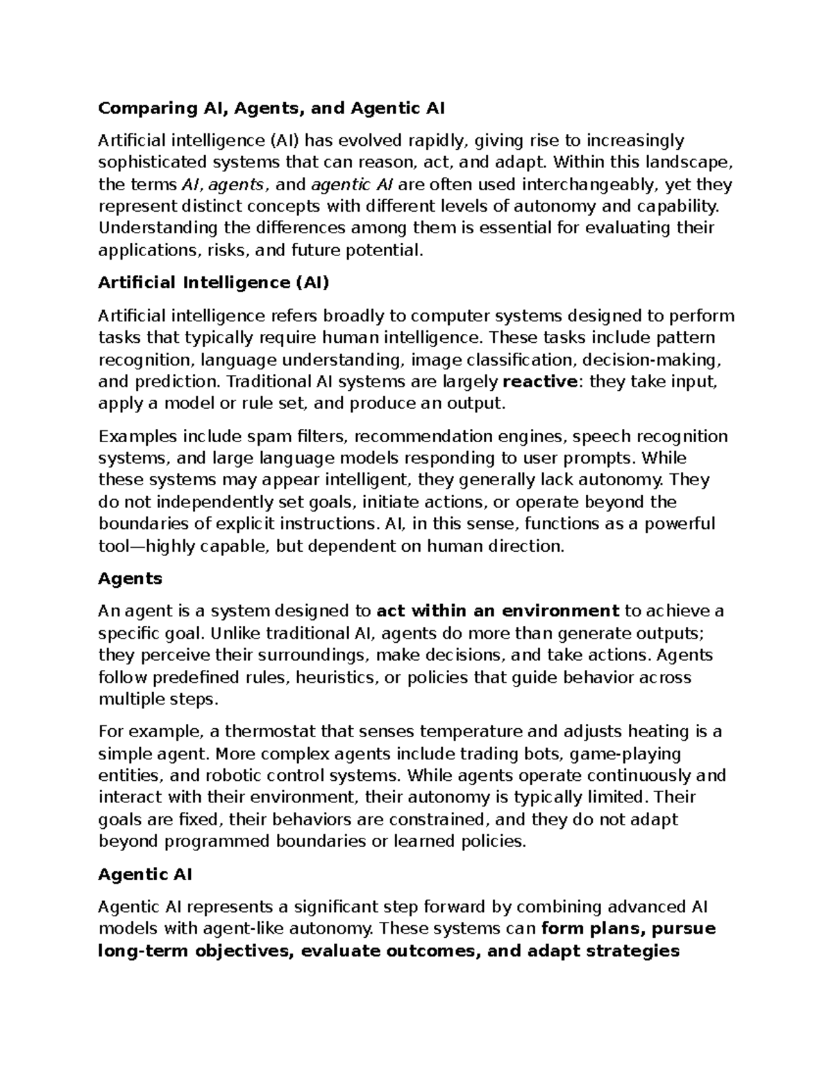 Comparing AI, Agents, and Agentic AI: Understanding Key Differences ...