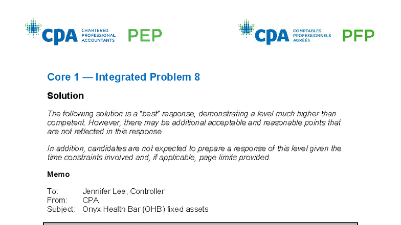Core 1 Integrated Problem 8 Solution Analysis and Recommendations - Studocu