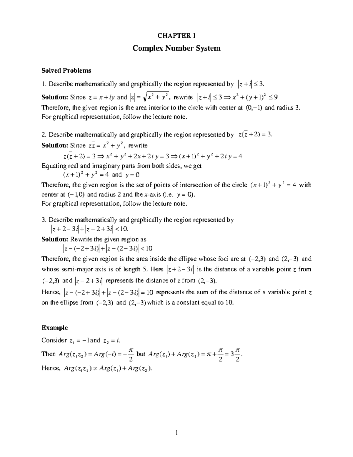 Complex Analysis Problems & Solutions - MATH 305 Chapter 1 - Studocu
