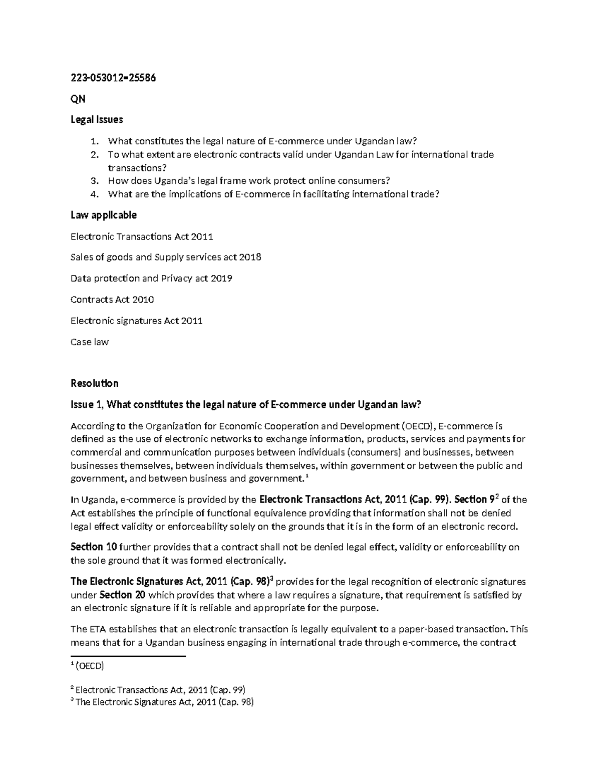 UGA 25586 Legal Framework for Electronic Contracts in International ...