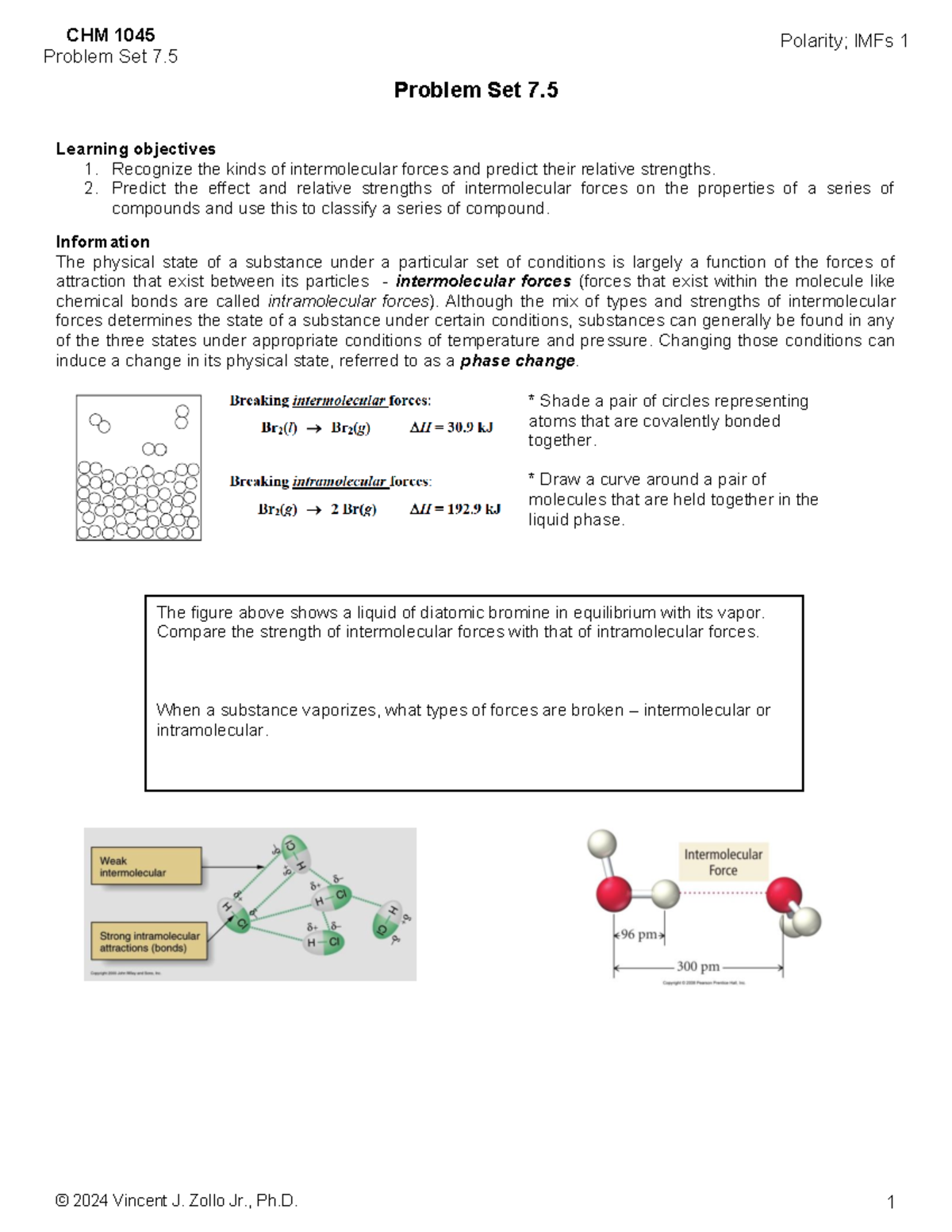 CHM 1045 Problem Set 7.5: Intermolecular Forces and Their Effects - Studocu