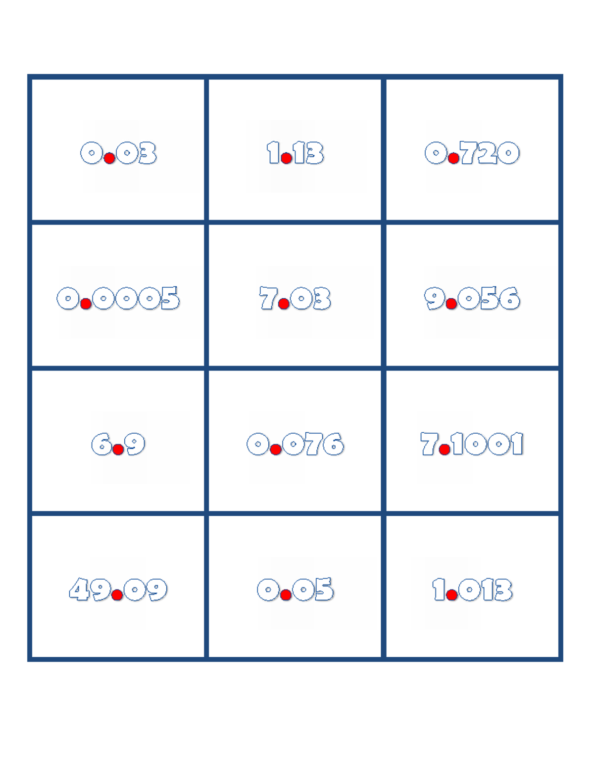 Loteria DE Numeros Decimales - Matemática - n ON0005 95056 n n H - Studocu