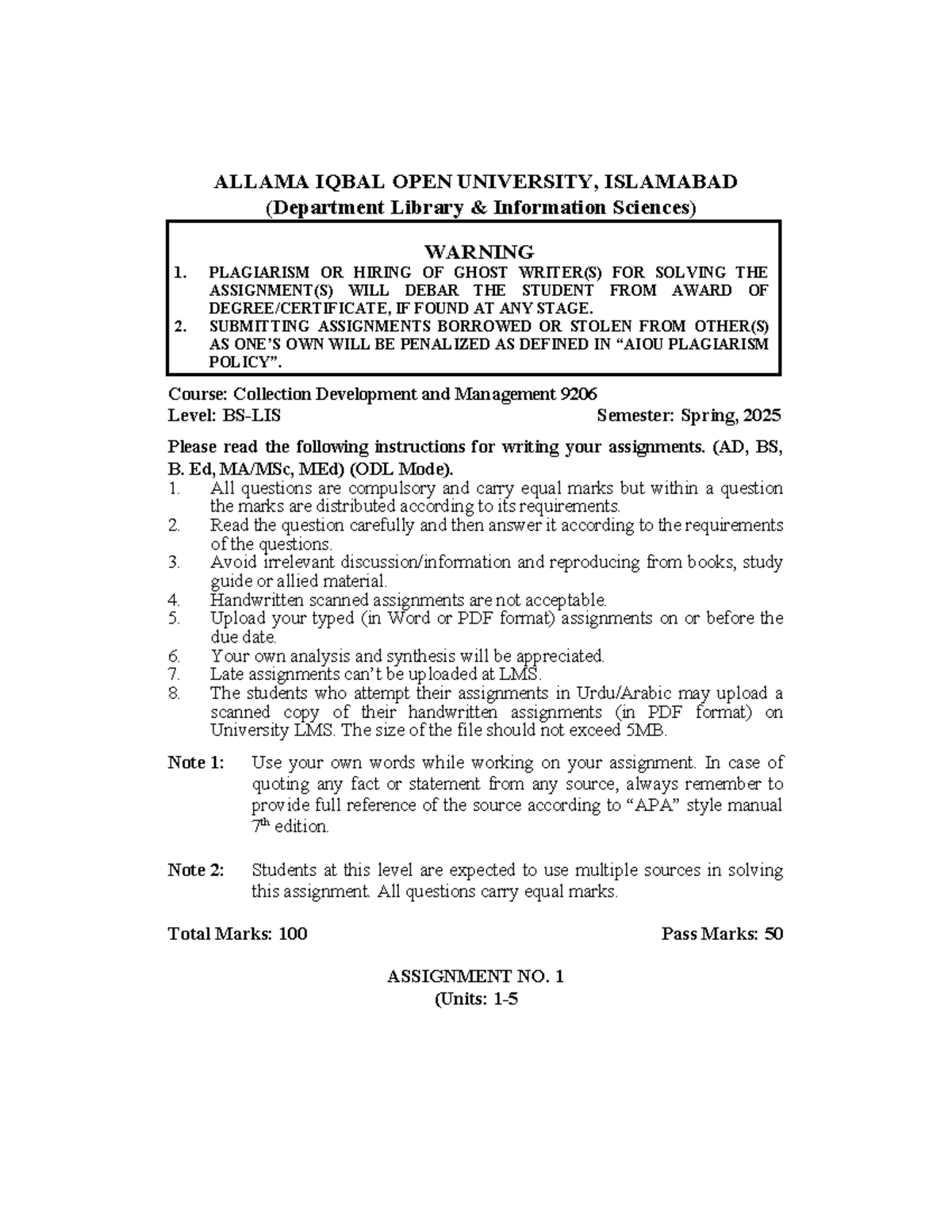 Collection Development & Management Guidelines - Course 9206 - Studocu