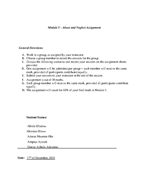 IV-6 Assigmt - Module 5 Abuse and Neglect 2 - Module 5 – Abuse and ...