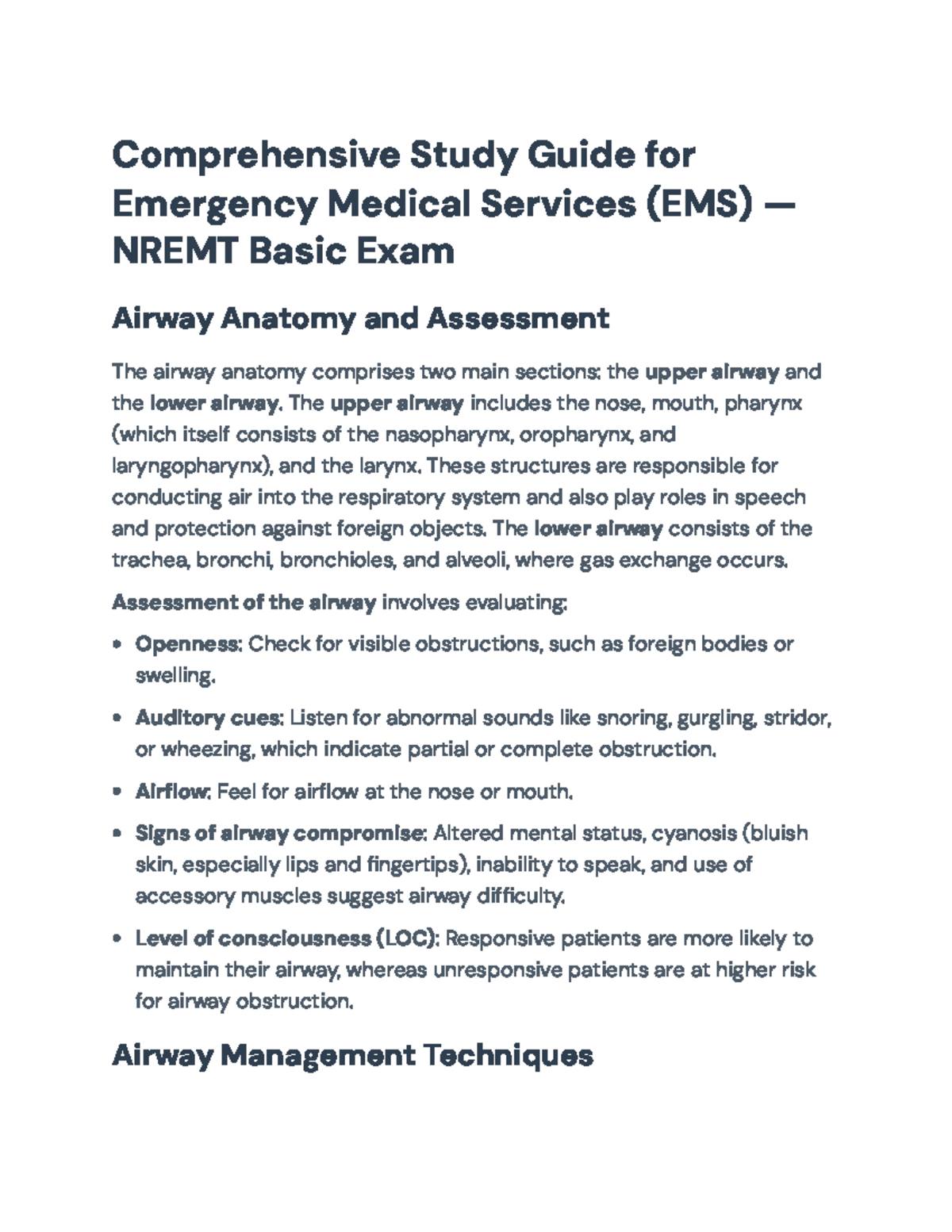 Comprehensive Study Guide for EMS — NREMT Basic Exam Overview - Studocu