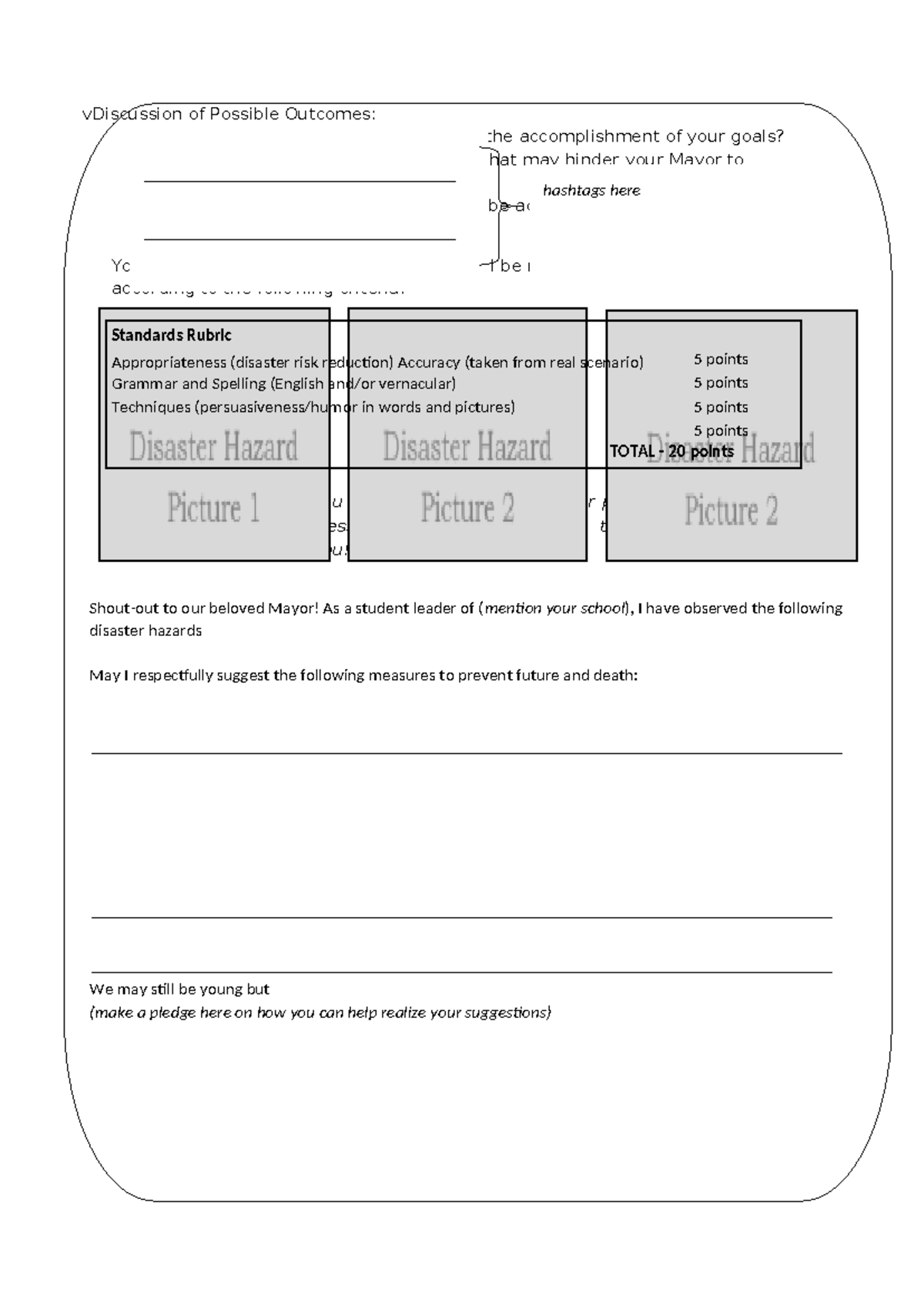 Science - aaaa - vDiscussion of Possible Outcomes: 1. What do you think ...