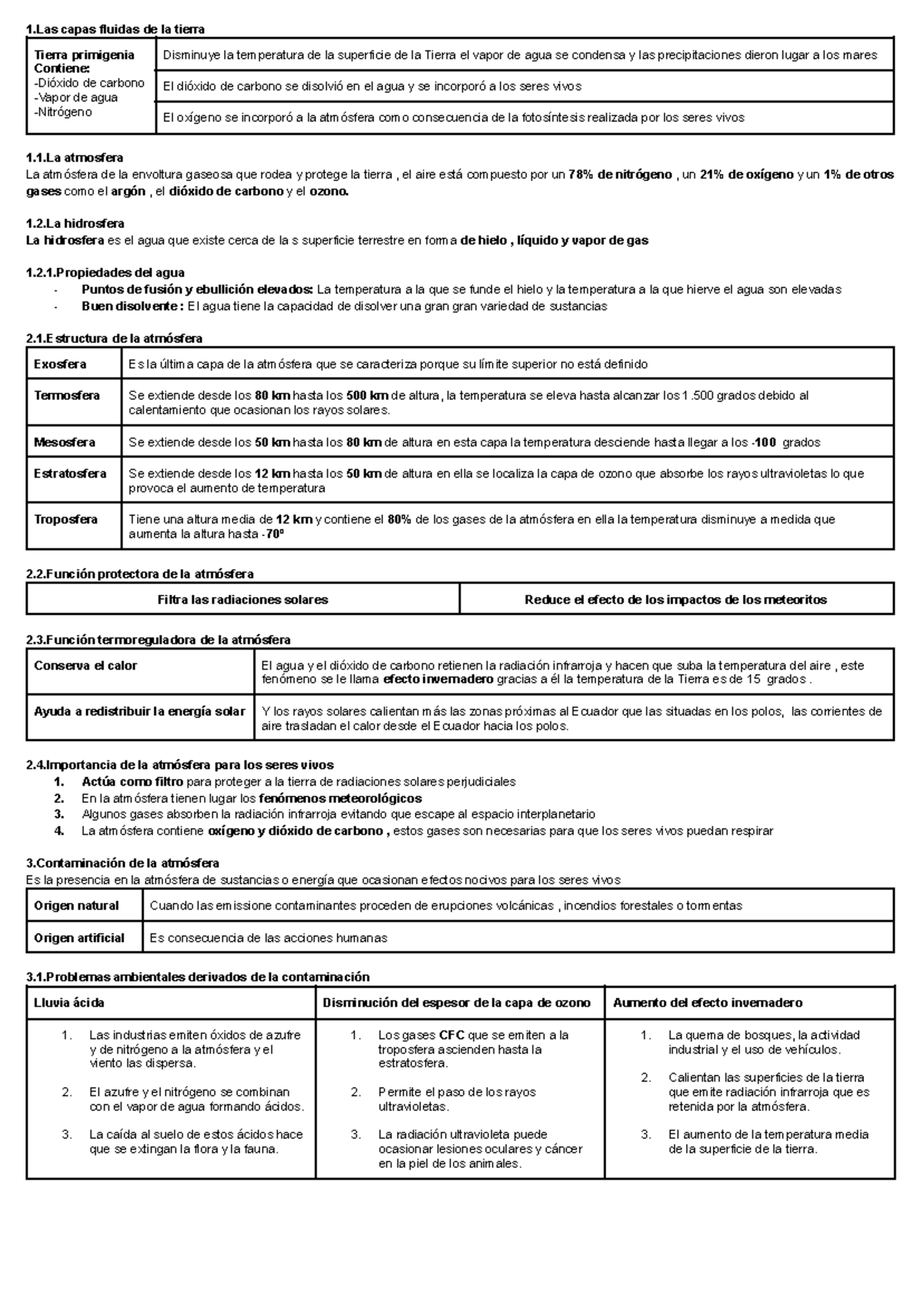 Biologia tema 2 - Tema de la célula - 1 capas fluidas de la tierra ...