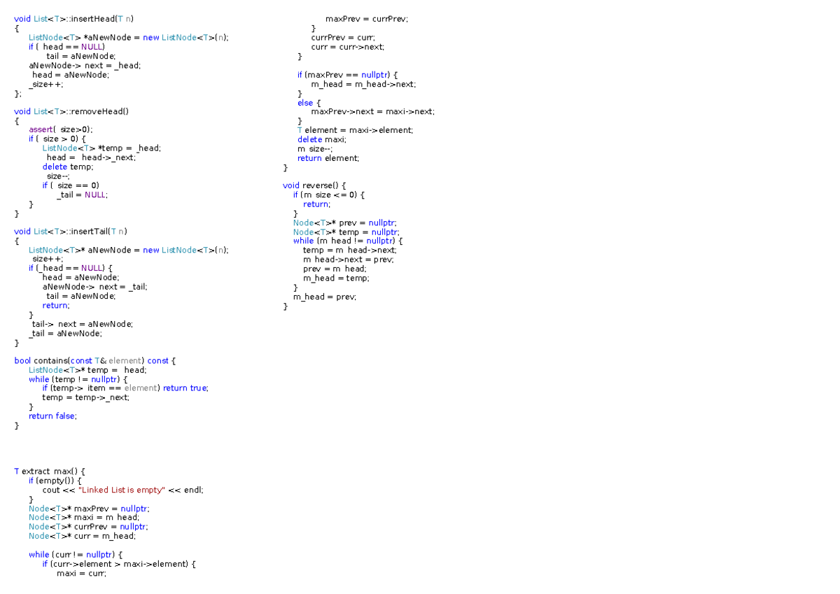 Data Structures Cheat Sheet for PE: Linked Lists, Heaps, and BSTs - Studocu