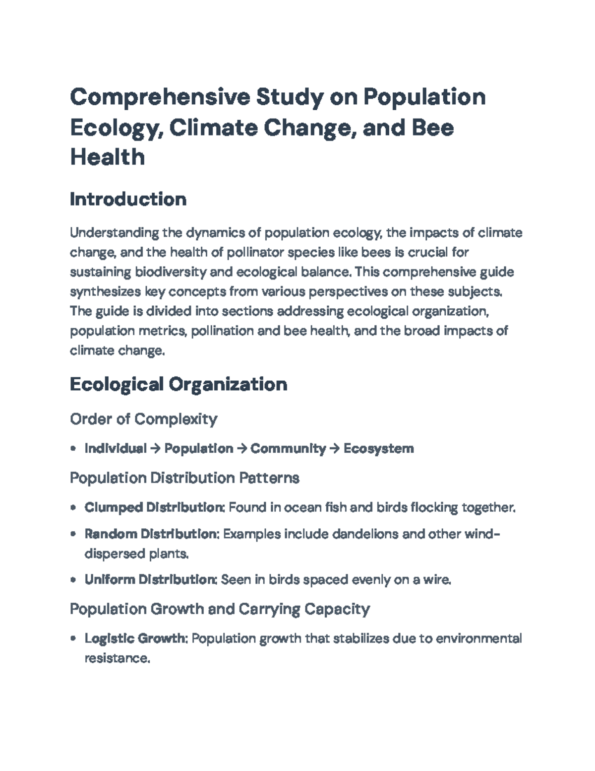 Comprehensive Guide on Population Ecology and Climate Change Impact ...