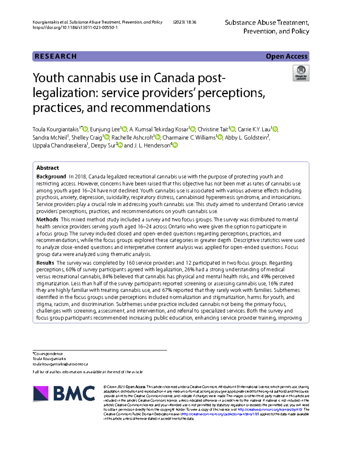 Youth Cannabis Use in Canada Post-Legalization: Insights and ...
