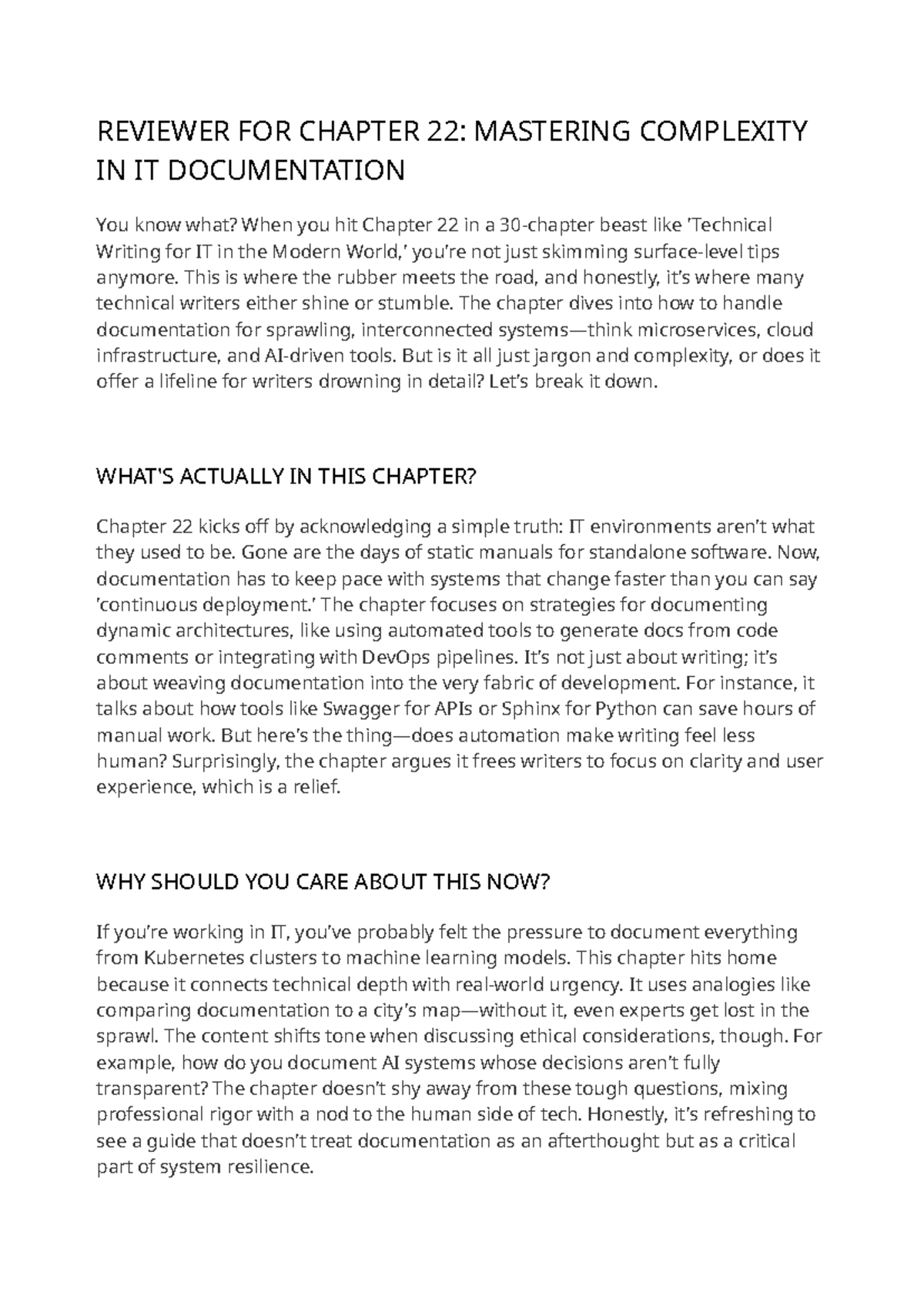 REVIEWER FOR CHAPTER 22: MASTERING IT DOCS IN ACCTG17 - Studocu