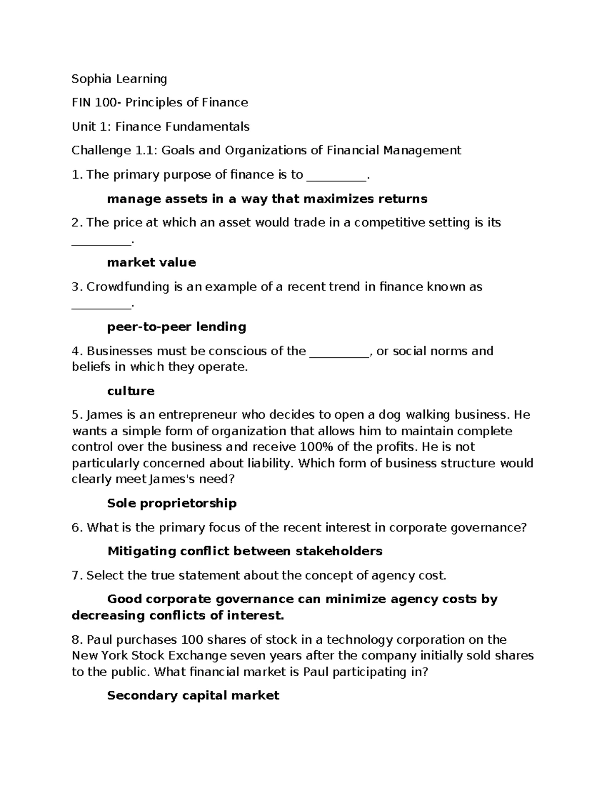 Health, Fitness, and Wellness - Sophia Unit 3 Study Guide - Studocu