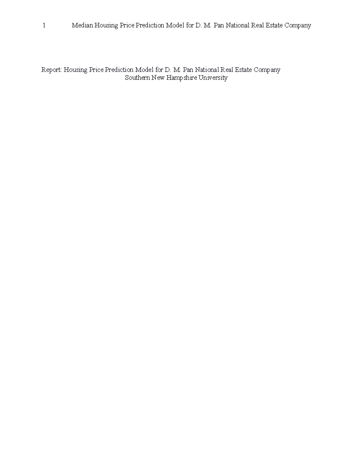 MAT 240 Project One Template Assignment - 1 Median Housing Price ...