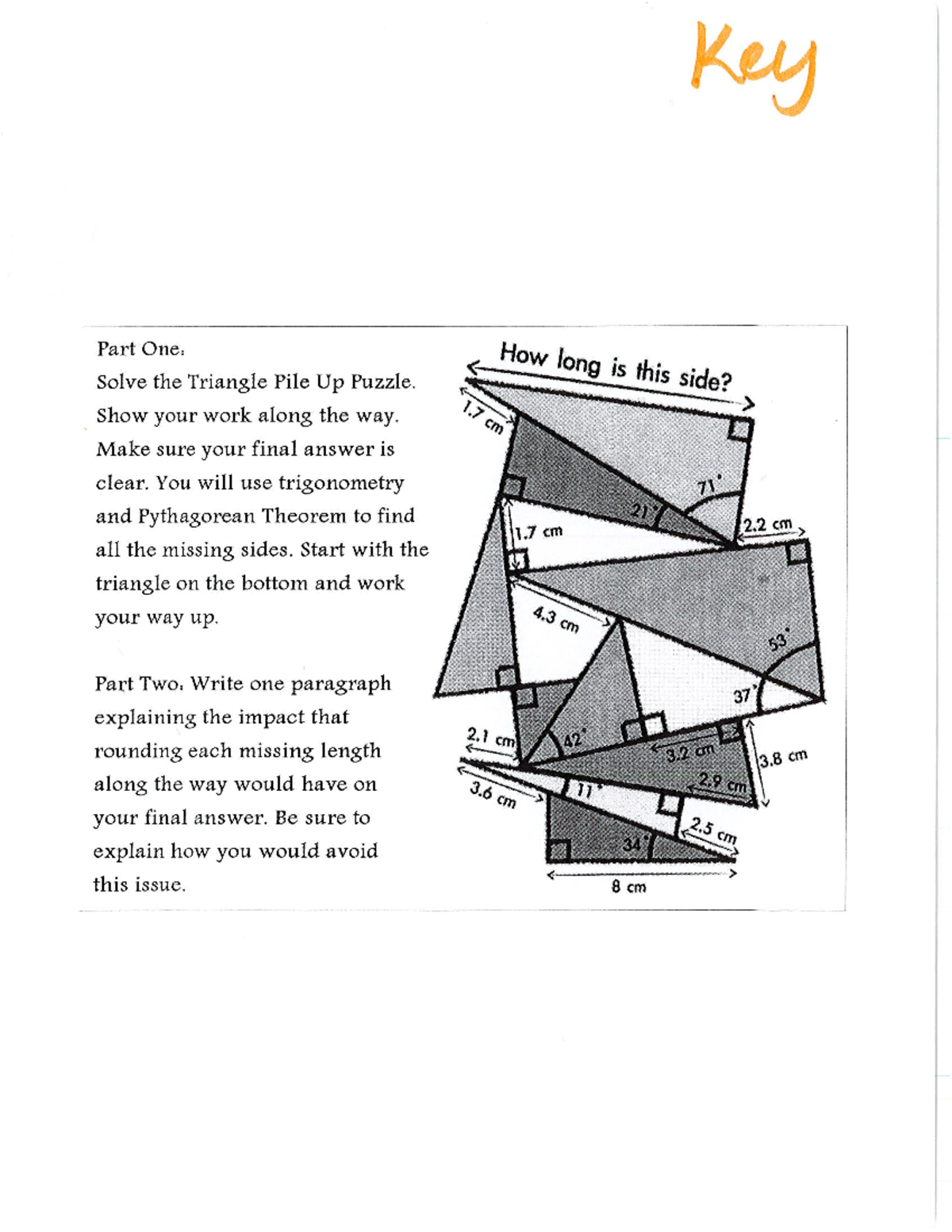 Trigonometry Pile Up Puzzle & Rounding Impact Analysis - Studocu